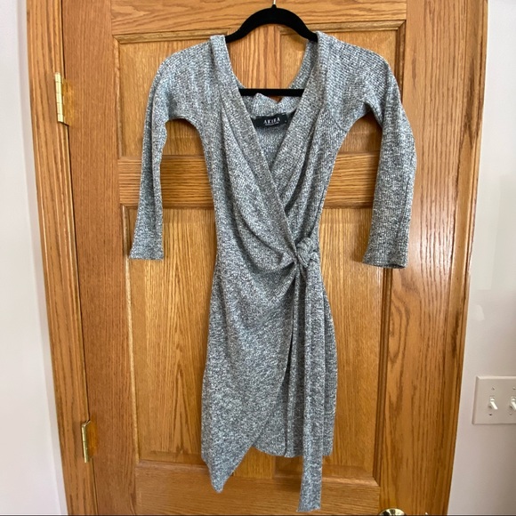 AKIRA | Dresses | Akira Grey Wrap Dress | Poshmark